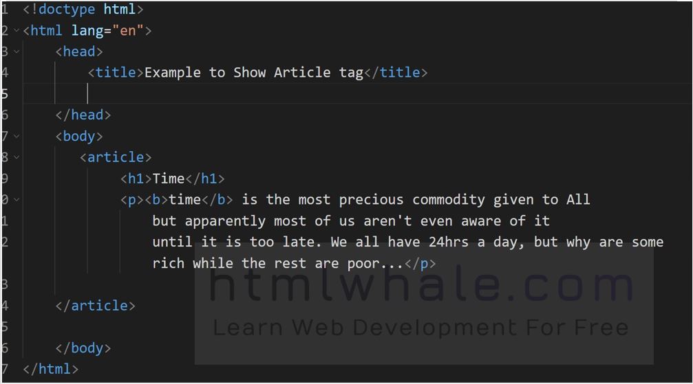 Articl Tag In HTML Examples To Implement Article Tag In HTML